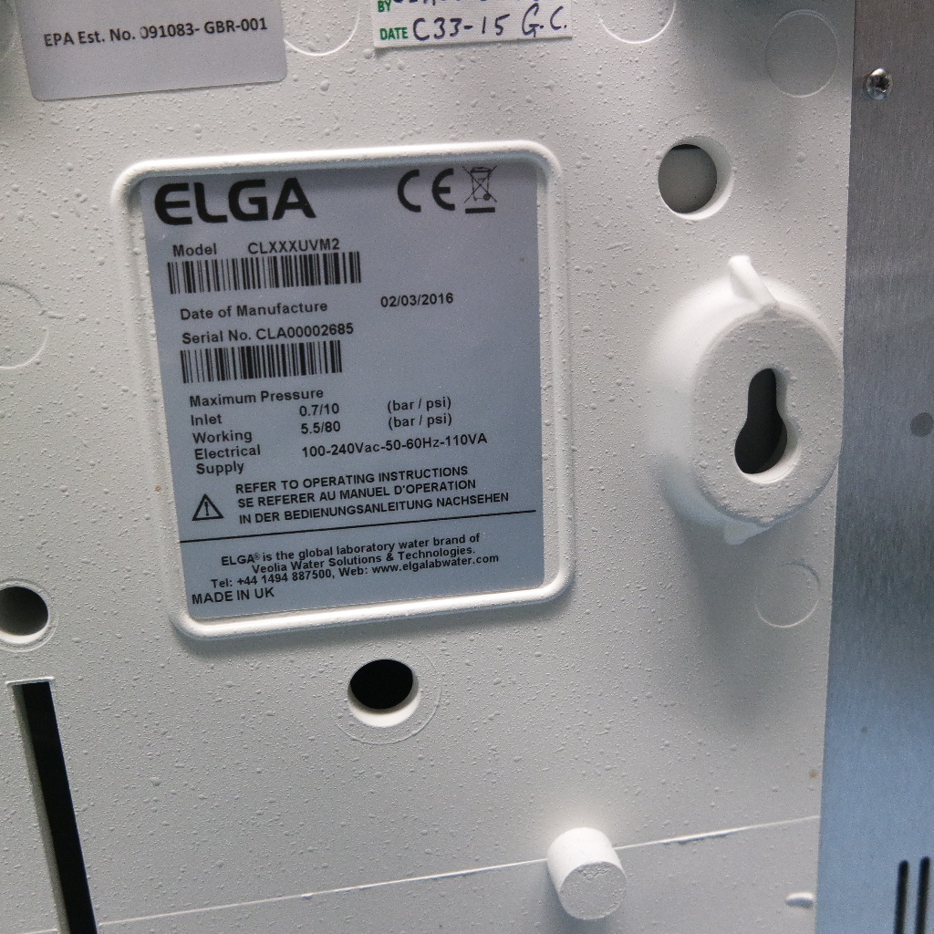 Used ultrapure water purifier, Elga PURELAB Classic UV - S-A-LE